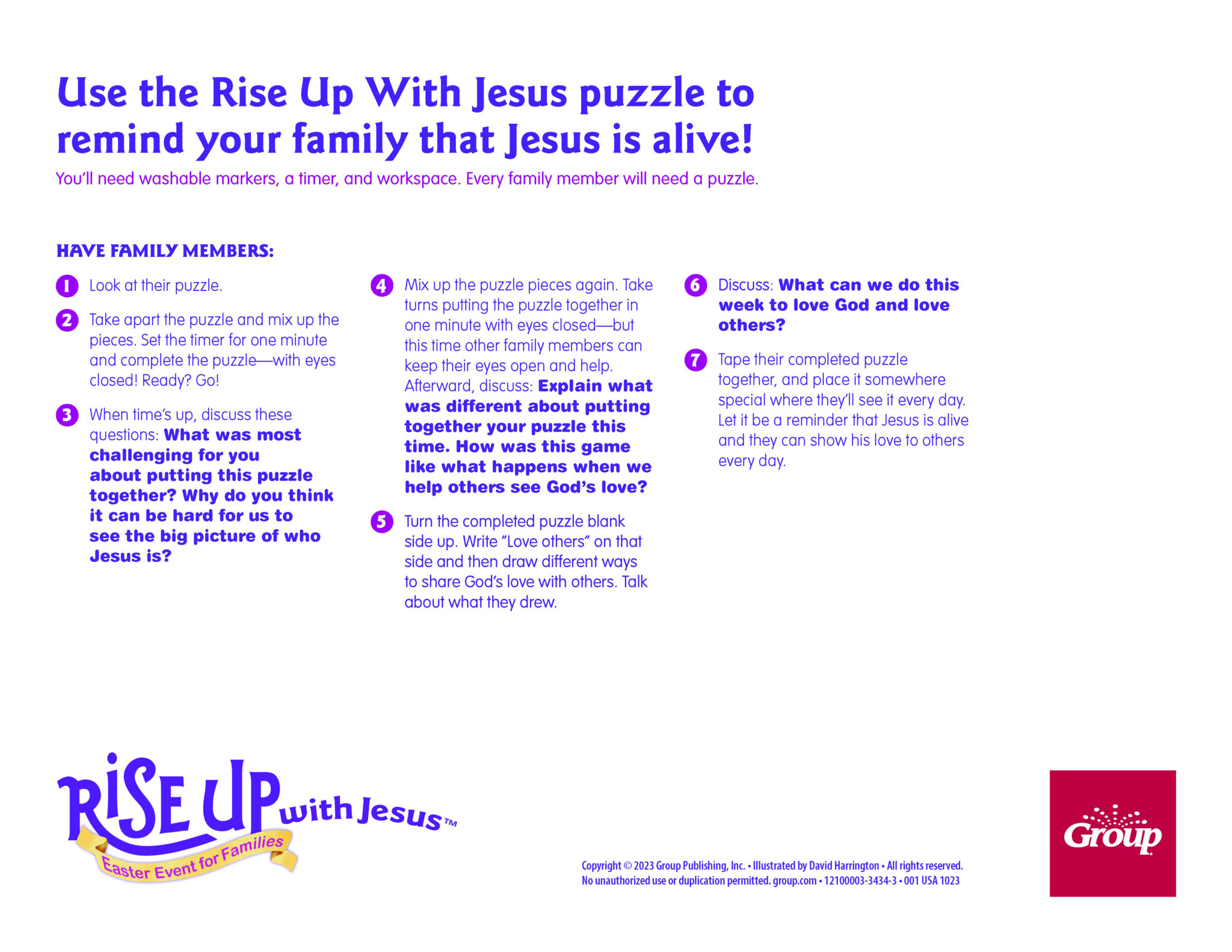 Rise Up Puzzle Experience - Group VBS Tools